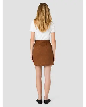 French Connection Faux Suede Button-front Skirt - Tan