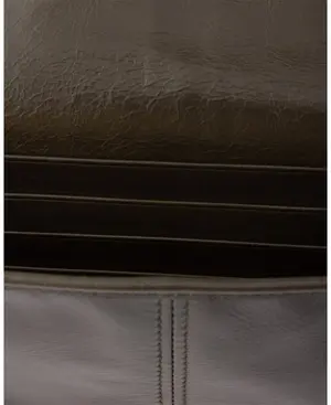 Prada Leather Wallet With Shoulder Strap - Forest