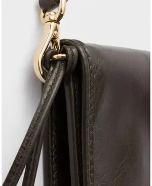 Prada Leather Wallet With Shoulder Strap - Forest