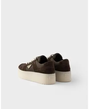 Prada Downtown Bold Re-nylon And Suede Sneakers