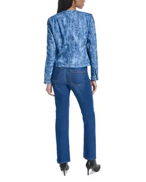 Karl Lagerfeld Paris Sequin Denim Collarless Jacket