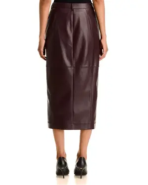 French Connection Madeline Faux Leather Midi Skirt
