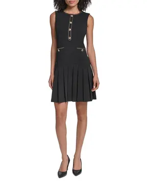Karl Lagerfeld Paris Pleated Drop Waist Dress