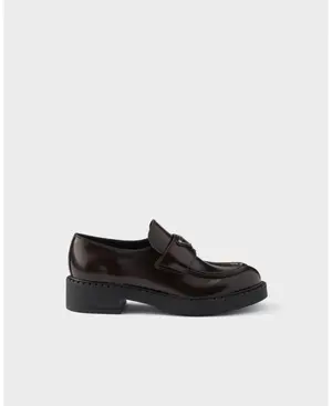 Prada Chocolate Brushed Leather Loafers