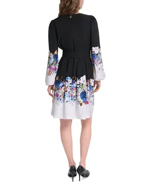 Karl Lagerfeld Paris Belted Crepe Dress