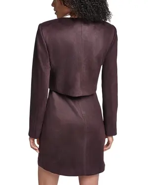 Karl Lagerfeld Paris Cropped Faux Suede Jacket
