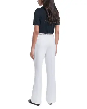 Karl Lagerfeld Paris Tailored Chain Belt Trousers - Soft White