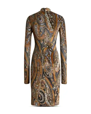 Etro Paisley Print Mock Neck Dress