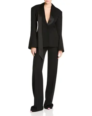 Attico Wool & Satin Tuxedo Jacket