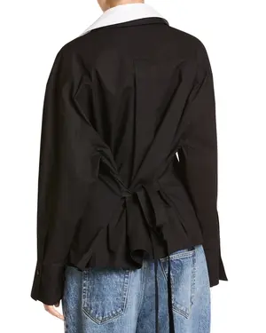 Attico Layered Look Button Front Shirt
