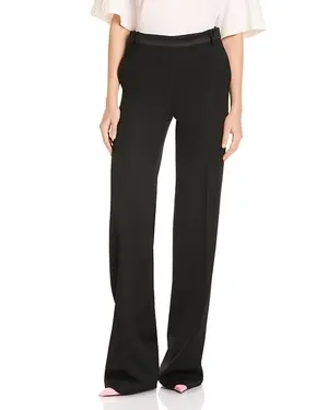 Attico Wrap Waist Wool Tuxedo Pants - Black