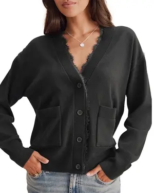 Splendid Georgie Lace Trim Cardigan