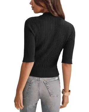 Splendid Georgie Pointelle Polo Top