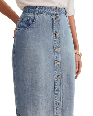 Splendid Shank Front Denim Maxi Skirt