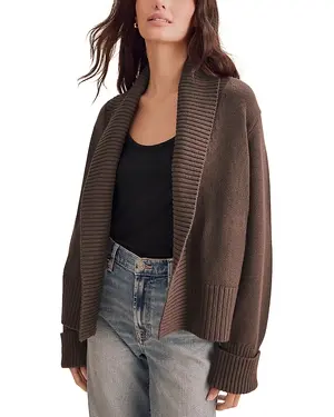 Splendid Aria Open Front Sweater Jacket Java