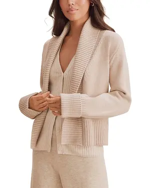 Splendid Aria Open Front Sweater Jacket - Wheat