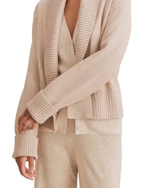 Splendid Aria Open Front Sweater Jacket - Wheat