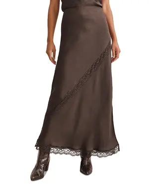 Splendid Penelope Lace Maxi Slip Skirt - Java