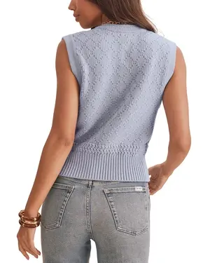 Splendid Benson Zippered Sweater Vest - Blue Mist