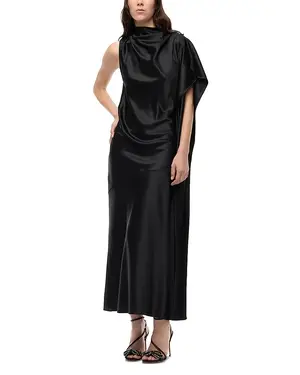 Pinko De Tomaso Asymmetrical Satin Dress