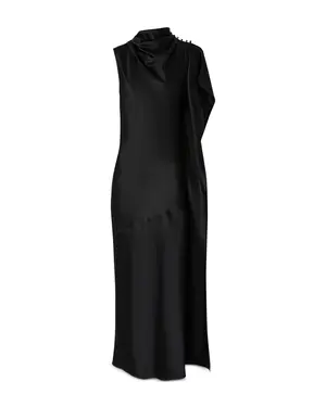 Pinko De Tomaso Asymmetrical Satin Dress