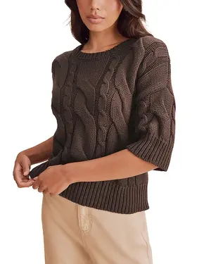 Splendid Rhiannon Cable Knit Sweater - Java