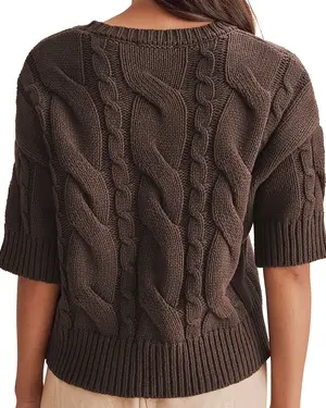 Splendid Rhiannon Cable Knit Sweater - Java
