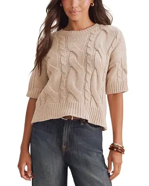 Splendid Rhiannon Cable Knit Sweater Wheat