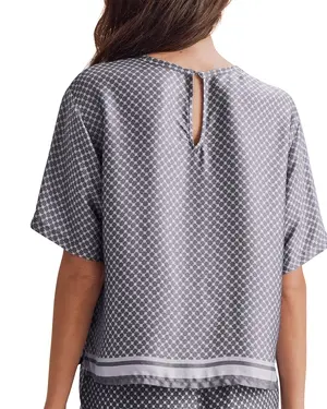 Splendid Violet Printed Short Sleeve Top