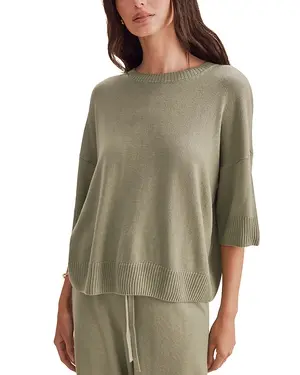 Splendid Georgie Short Sleeve Sweater - Eucalyptus