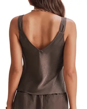 Splendid Sleeveless Lace Trim Tank Top