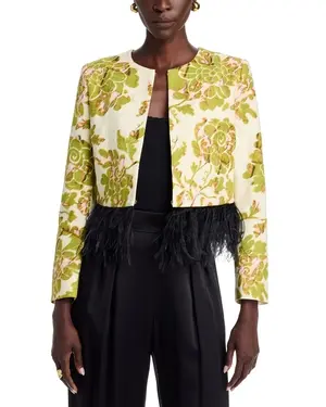 La DoubleJ Bijoux Feather Trim Jacket