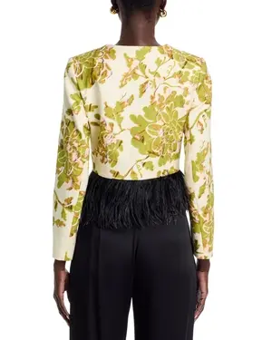 La DoubleJ Bijoux Feather Trim Jacket