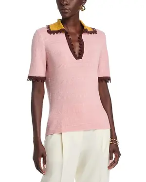 La DoubleJ Cotton Cashmere Knit Polo Shirt - Solid
