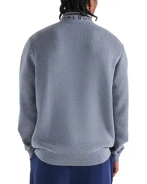 MALBON Sorrel Mock Neck Quarter Zip Sweater - Charcoal