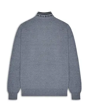 MALBON Sorrel Mock Neck Quarter Zip Sweater - Charcoal