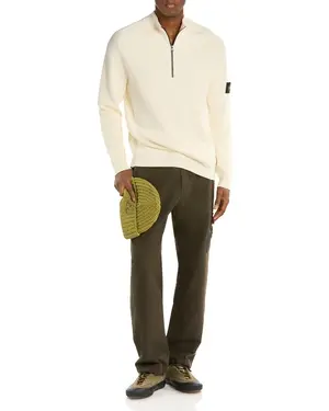 Stone Island Maglia Half Zip Logo Patch Cotton Sweater