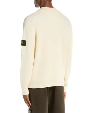 Stone Island Maglia Half Zip Logo Patch Cotton Sweater