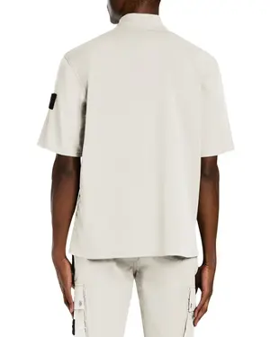 Stone Island Corta Logo Patch Cotton Blend Shirt