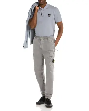 Stone Island Cotton Blend Tapered Cargo Pants - Grey