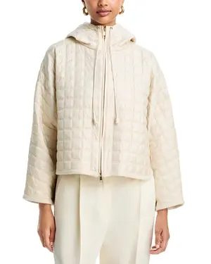 Moncler Hooded Square Quilted Padded Cape Jacket