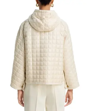 Moncler Hooded Square Quilted Padded Cape Jacket
