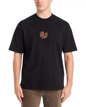 Stone Island Compass Graphic Logo Cotton T-shirt - Black