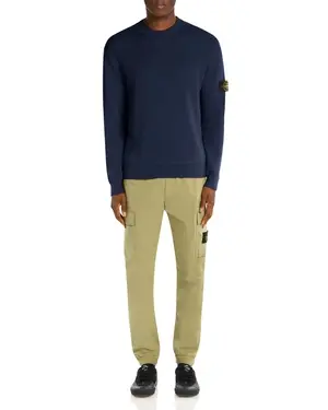 Stone Island Maglia Logo Patch Cotton Crewneck Sweater
