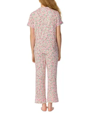 Kate Spade New York Brushed Jersey Short Sleeve Pajama Set - White Ditsy