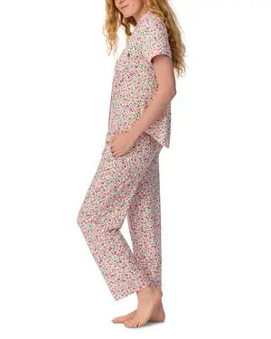 Kate Spade New York Brushed Jersey Short Sleeve Pajama Set - White Ditsy