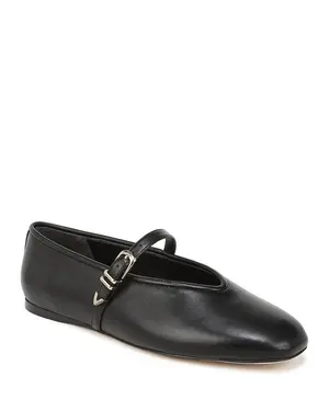 FAVORITE DAUGHTER Margot Leather Mary Jane Flats - Black