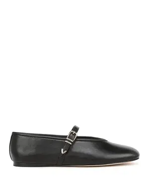 FAVORITE DAUGHTER Margot Leather Mary Jane Flats - Black