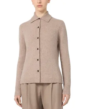 Max Mara Cashmere Blend Collared Cardigan - Sand