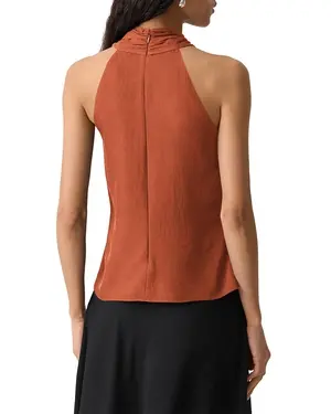 Theory Crossover Neck Sleeveless Top - Umber